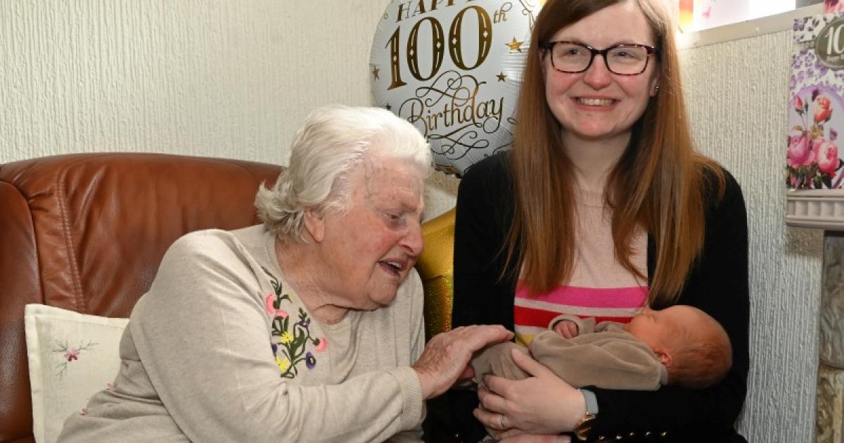 Celebrations as Baby Oliver is born on great-granny's 100th birthday ...